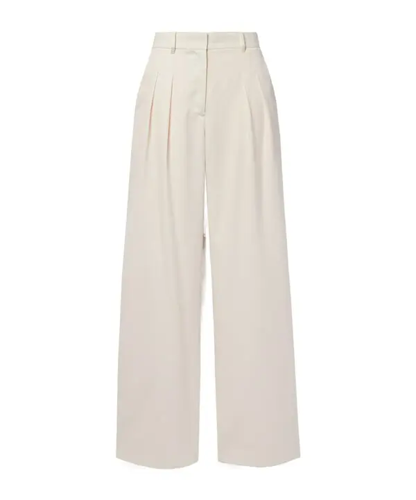 LoveShackFancy Adams Pleated Wide-leg Pants