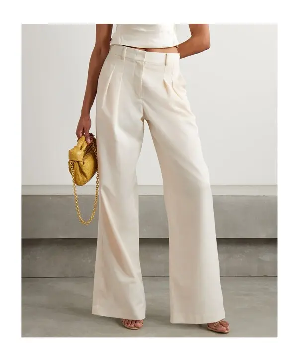 LoveShackFancy Adams Pleated Wide-leg Pants