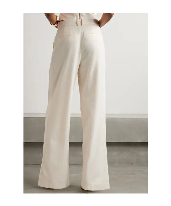 LoveShackFancy Adams Pleated Wide-leg Pants