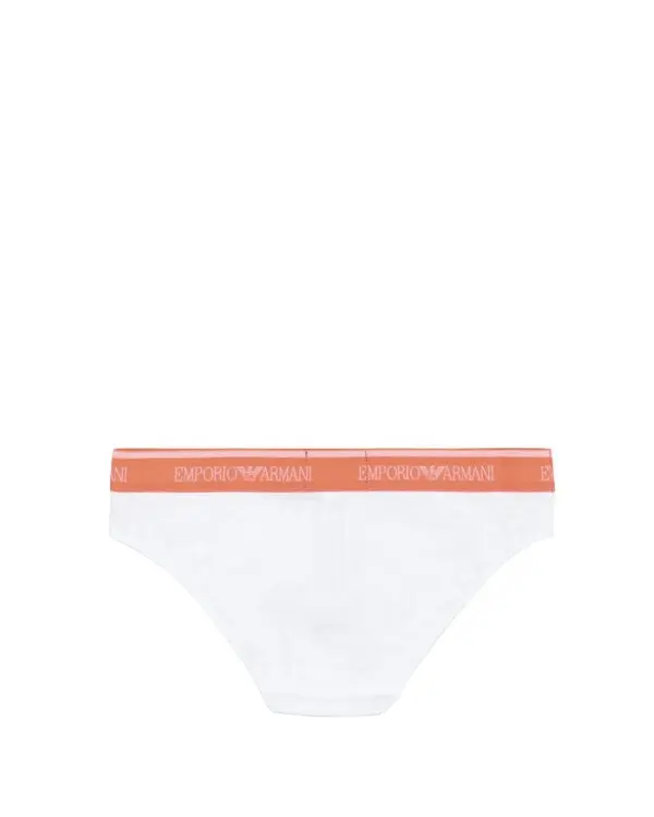 Emporio Armani Logo Embroidered Underwear - White