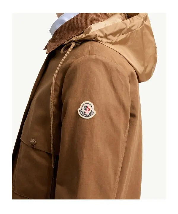 Moncler Collared Button-up Hooded Jacket - Light Brown