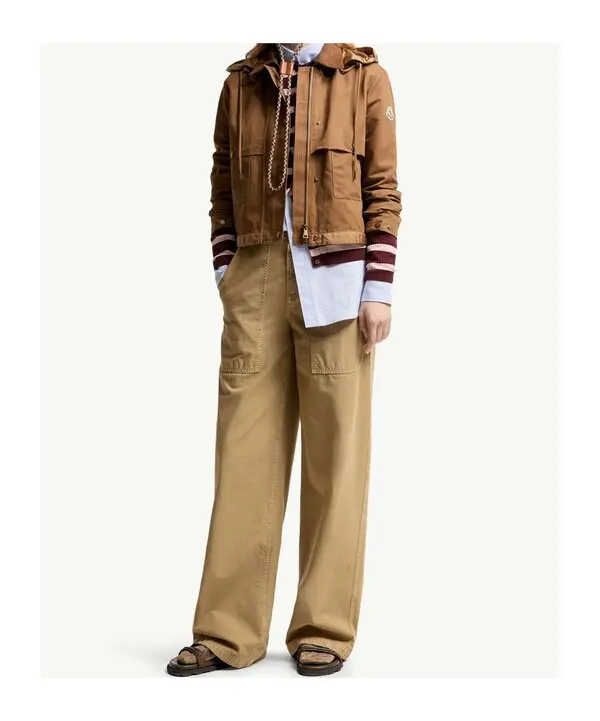 Moncler Collared Button-up Hooded Jacket - Light Brown