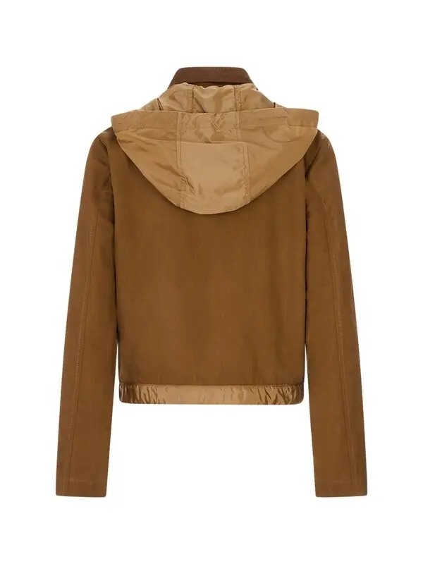 Moncler Collared Button-up Hooded Jacket - Light Brown