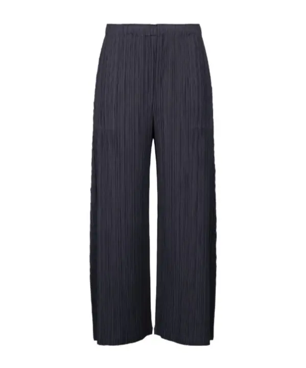 Issey Miyake Wide Leg Pleated Trousers - Deep Navy Blue