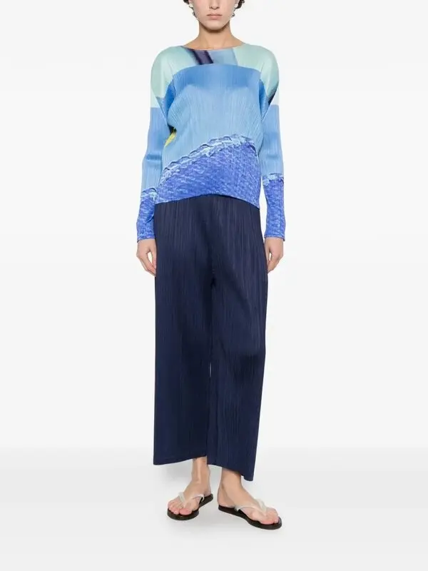 Issey Miyake Wide Leg Pleated Trousers