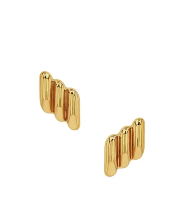 ANINE BING Diagonal Ribbed Earrings - Yellow