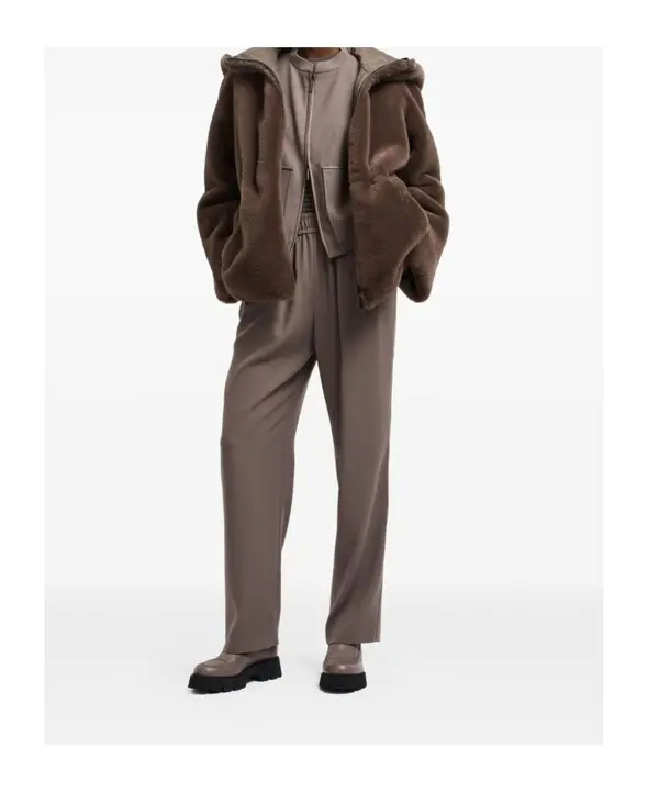 Emporio Armani Pleated Elastic-waist Trousers - Brown