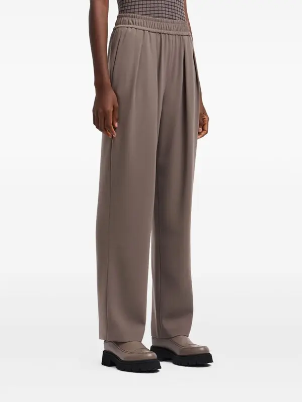 Emporio Armani Pleated Elastic-waist Trousers - Brown