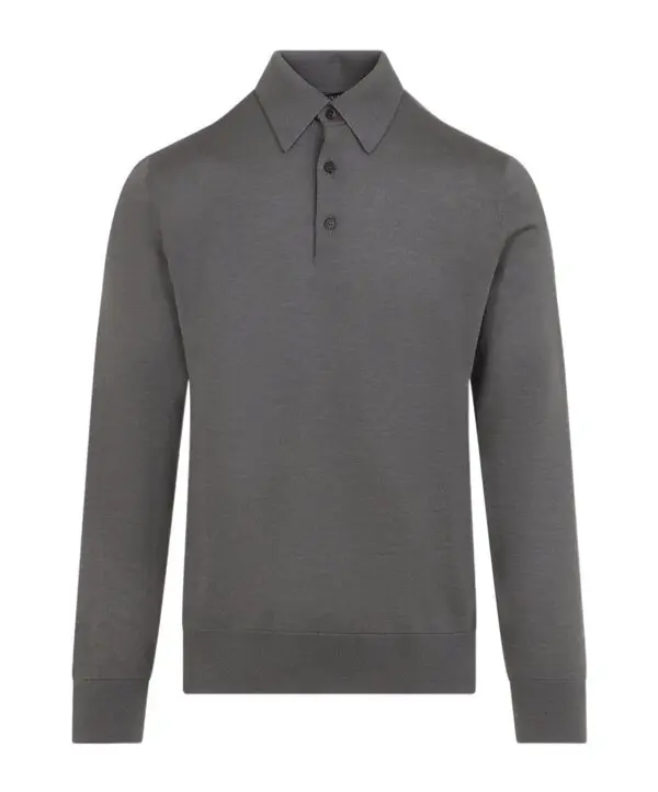 Zegna Long-sleeved Polo Shirt - Black