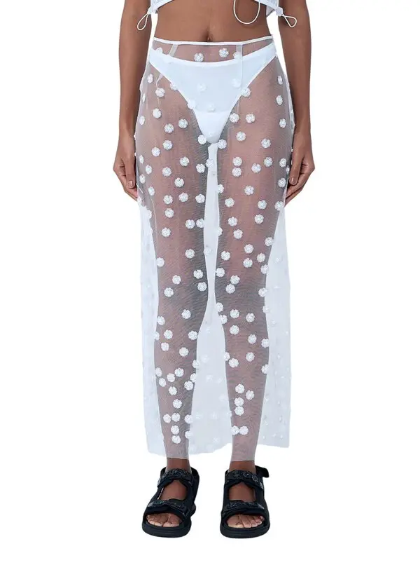 Cecilie Bahnsen Blossom Sheer Appliquéd Skirt