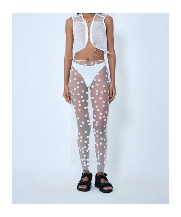 Cecilie Bahnsen Blossom Sheer Appliquéd Skirt