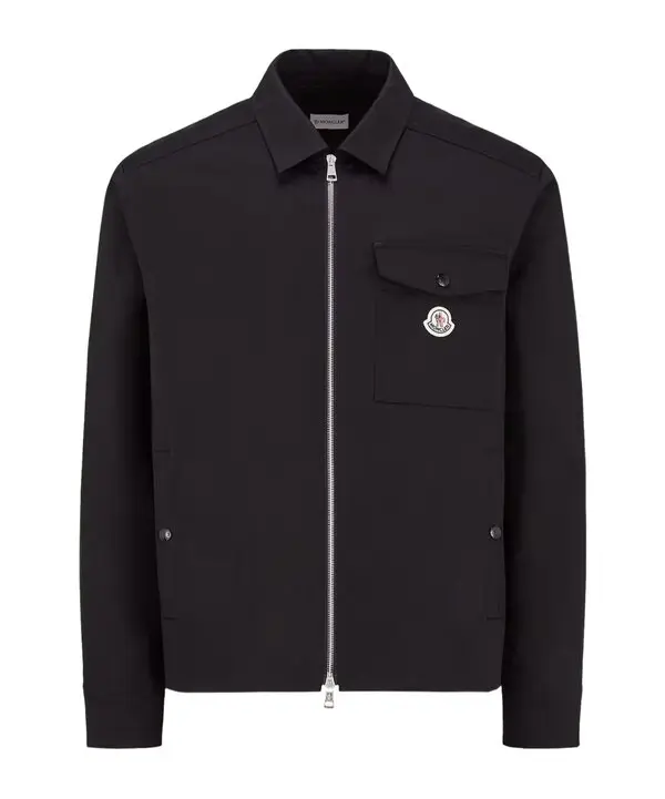 Moncler Zip-up Gabardine Shirt Jacket - Black