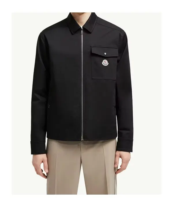 Moncler Zip-up Gabardine Shirt Jacket - Black