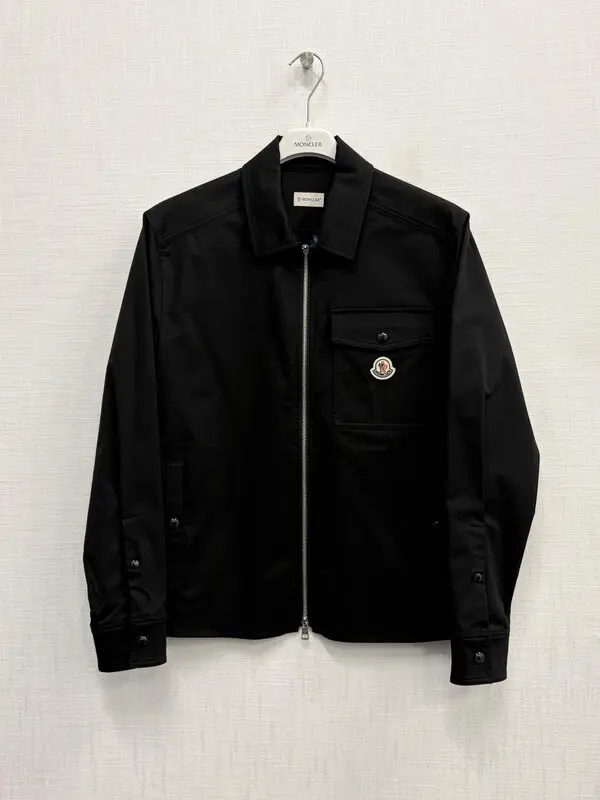 Moncler Zip-up Gabardine Shirt Jacket - Black