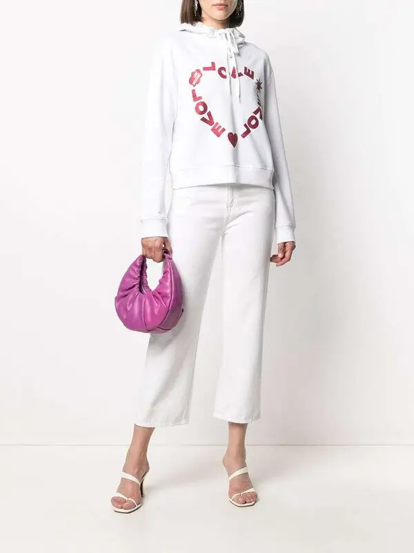 Moschino Heart Logo Print Hooded Hoodie