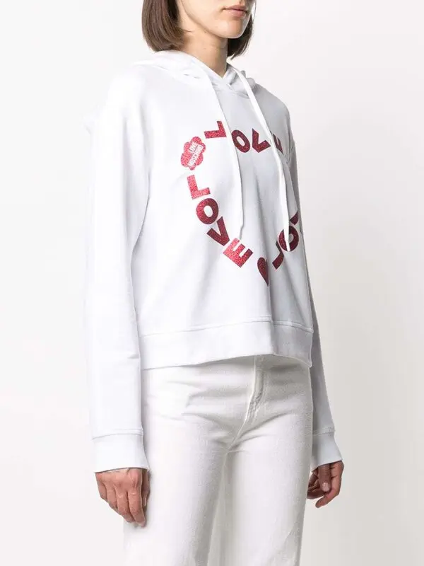 Moschino Heart Logo Print Hooded Hoodie