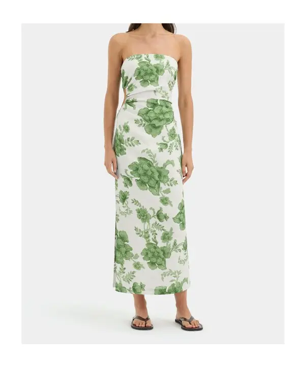 SIR. Gardella Strapless Midi Dress With Floral Print