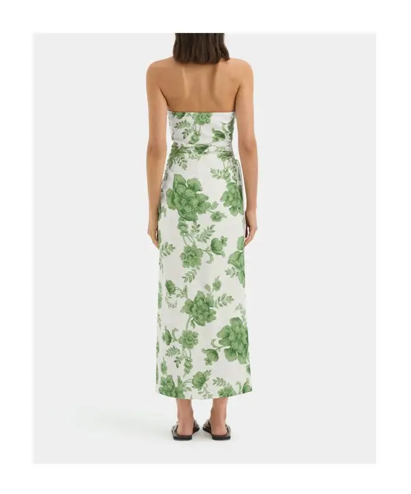 SIR. Gardella Strapless Midi Dress With Floral Print