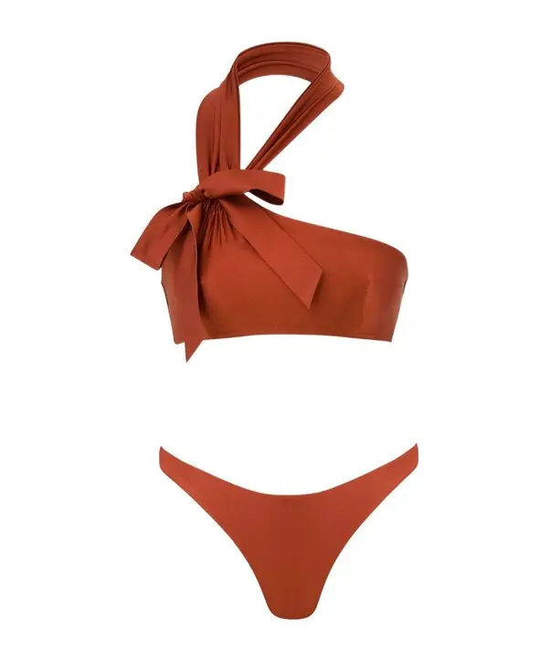 Zimmermann Awaken Tie Neck Bikini - Terracotta