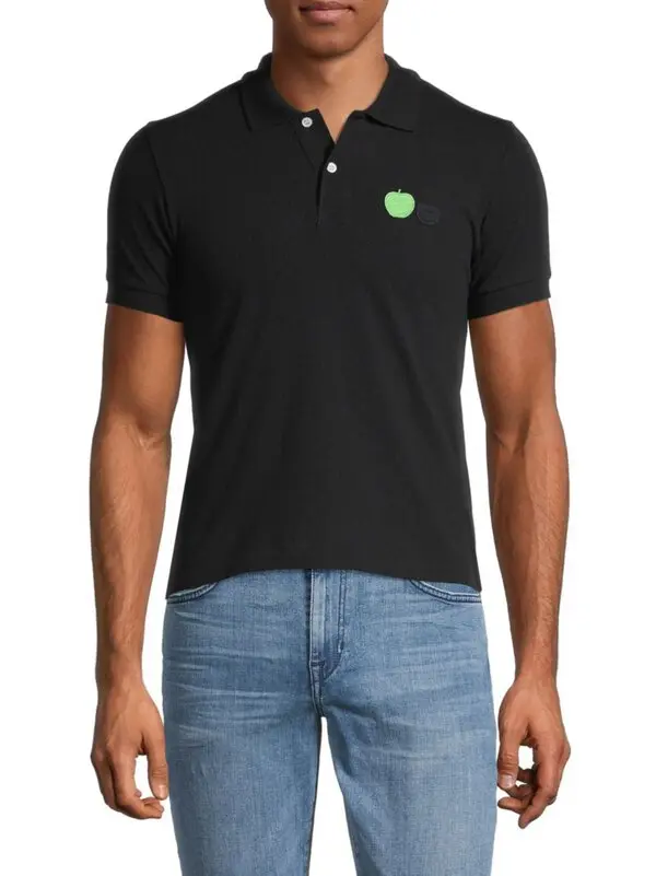Play Comme Des Garcon Pattern Polo Short-sleeved Top