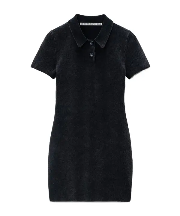 Alexander Wang Ribbed Polo Dress With Short Sleeves
