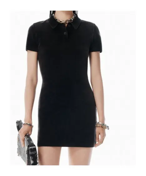 Alexander Wang Ribbed Polo Dress With Short Sleeves