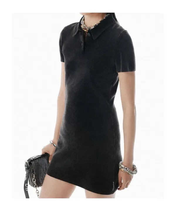 Alexander Wang Ribbed Polo Dress With Short Sleeves