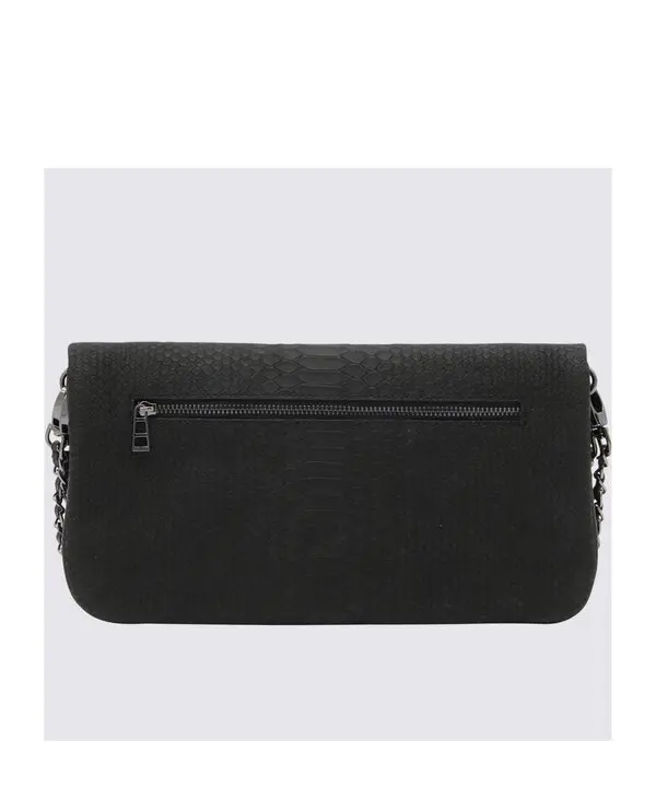 Zadig&Voltaire Logo Plaque Embossed Shoulder Bag - Black