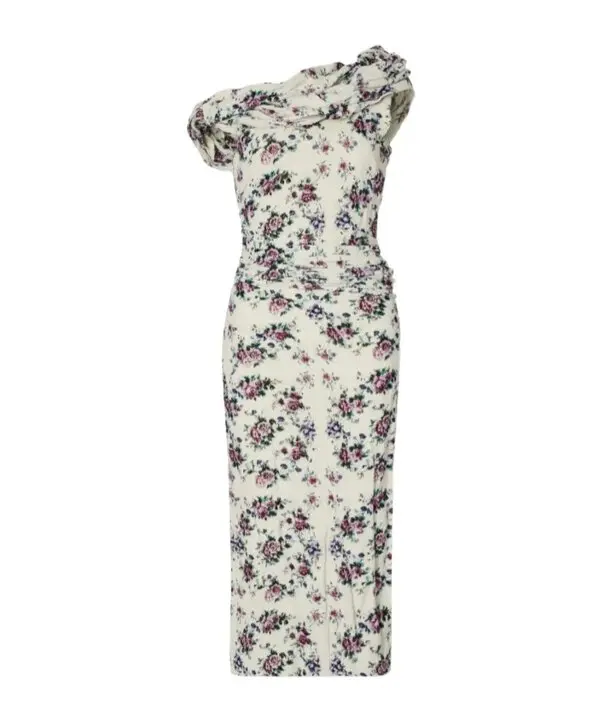 Tory Burch Floral-print Velvet Midi Dress - White