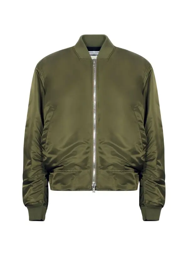 Bottega Veneta Padded Nylon Bomber Jacket - Shrub