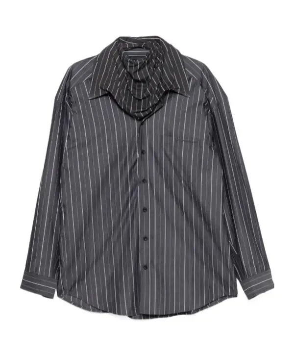 Y/project Striped Shirt With Draped Collar