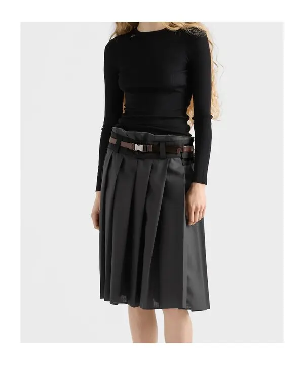 Prada Long Sleeve Ribbed Crewneck Jumper