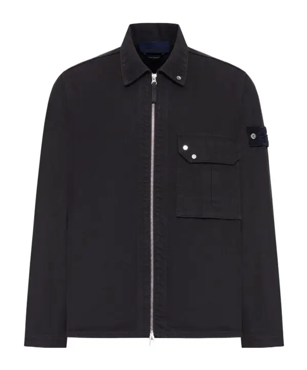 Stone Island Zipped Denim Overshirt
