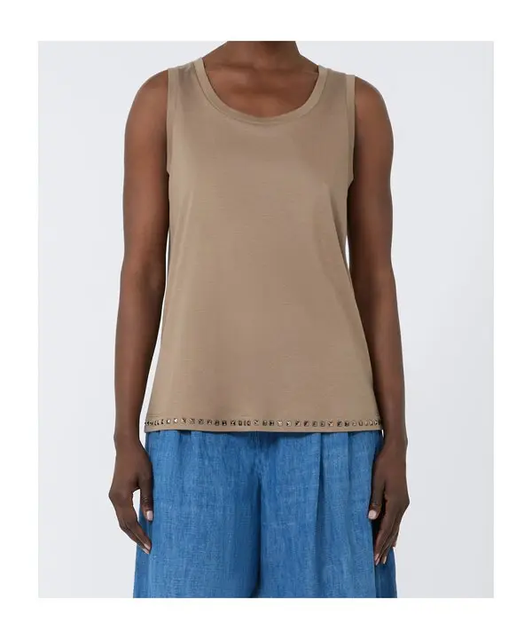 Max Mara Embellished Sleeveless Top - Hazelnut Brown