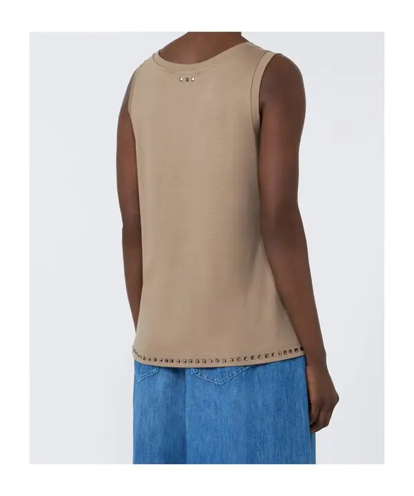 Max Mara Embellished Sleeveless Top - Hazelnut Brown