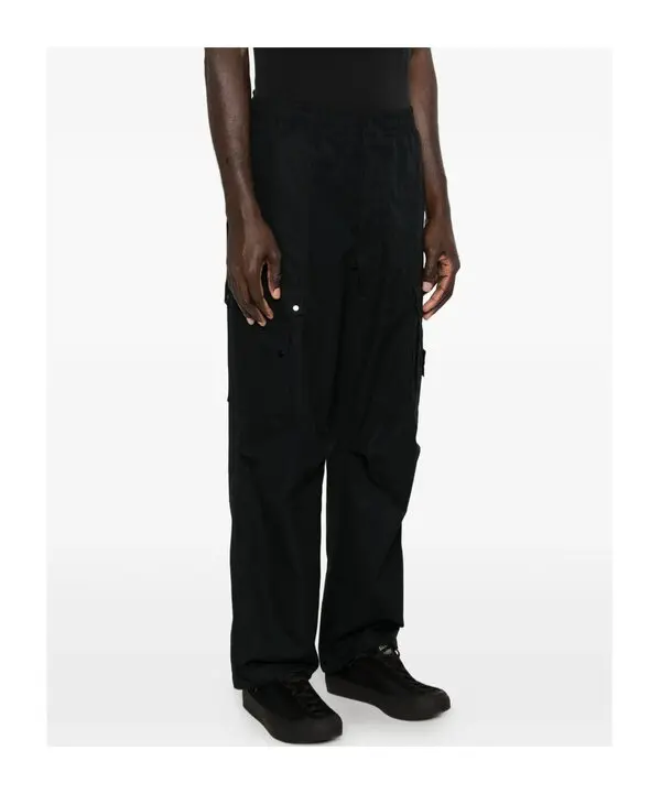 Stone Island Straight Leg Cargo Trousers - Black