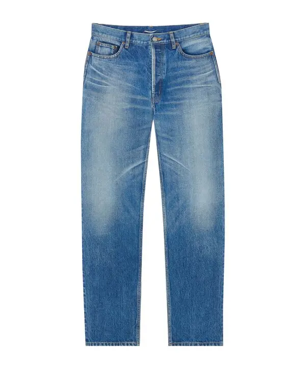Saint Laurent Tapered High-rise Jeans - Costa Rican Blue