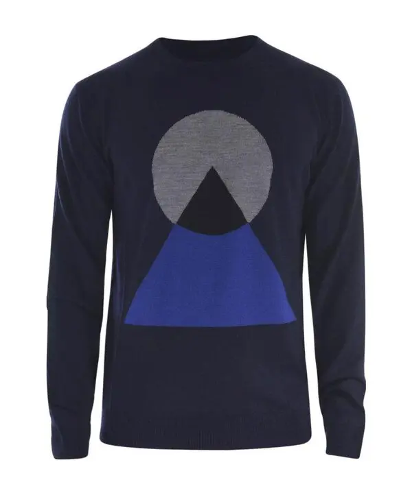 Kenzo Geometric Pattern Crew Neck Sweater - Black