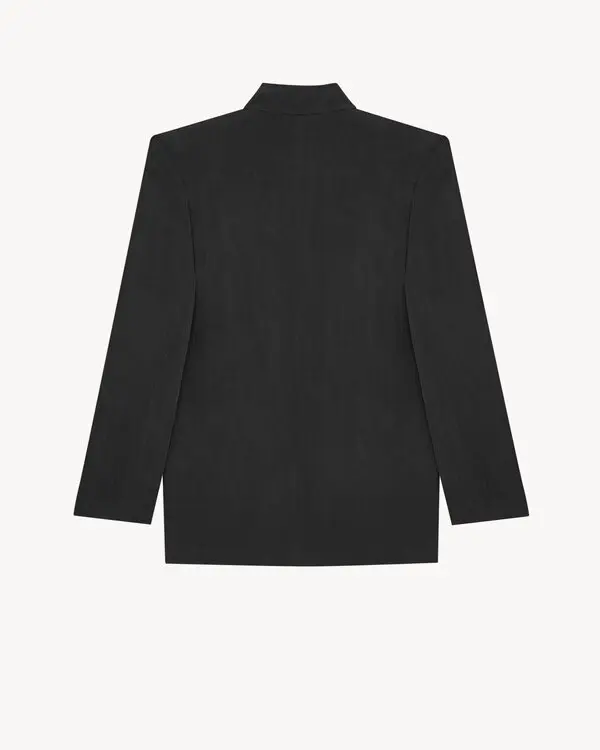 Saint Laurent Double-breasted Peak Lapel Jacket - Black