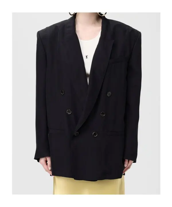 Saint Laurent Double-breasted Peak Lapel Jacket