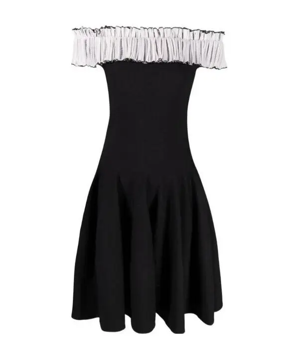 Alexander McQueen Off-shoulder Flared Dress