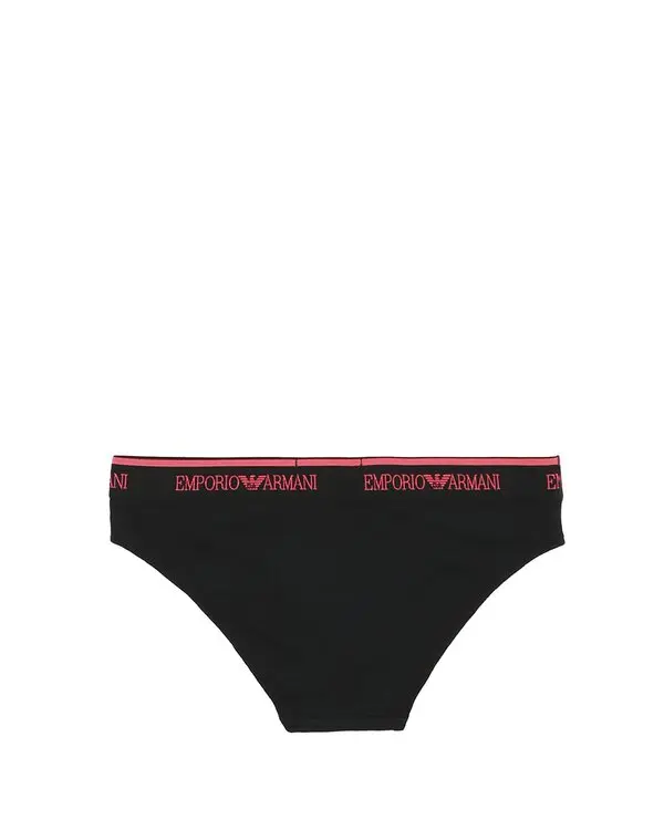 Emporio Armani Logo-embroidered Briefs - Black