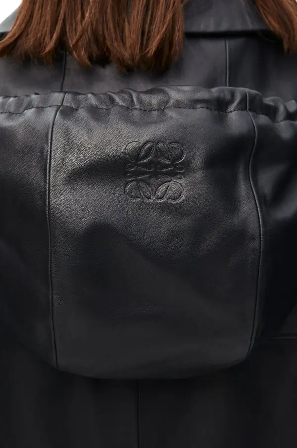 Loewe Hooded Zipped Leather Jacket