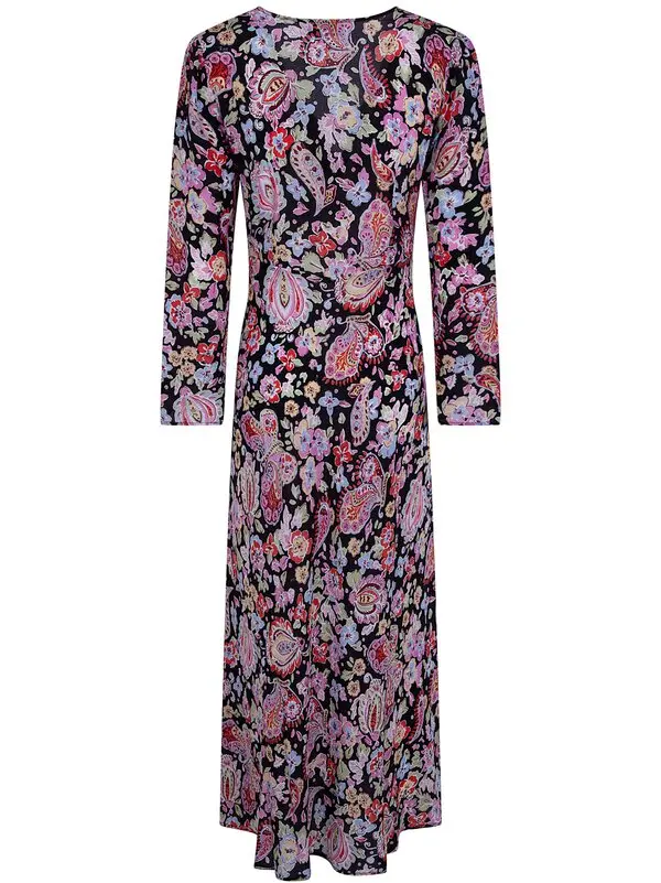 Rixo Long Sleeve V-neck Floral Maxi Dress