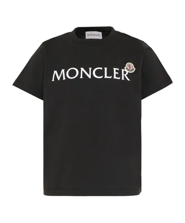 Moncler Logo Printed Crewneck T-shirt - Black