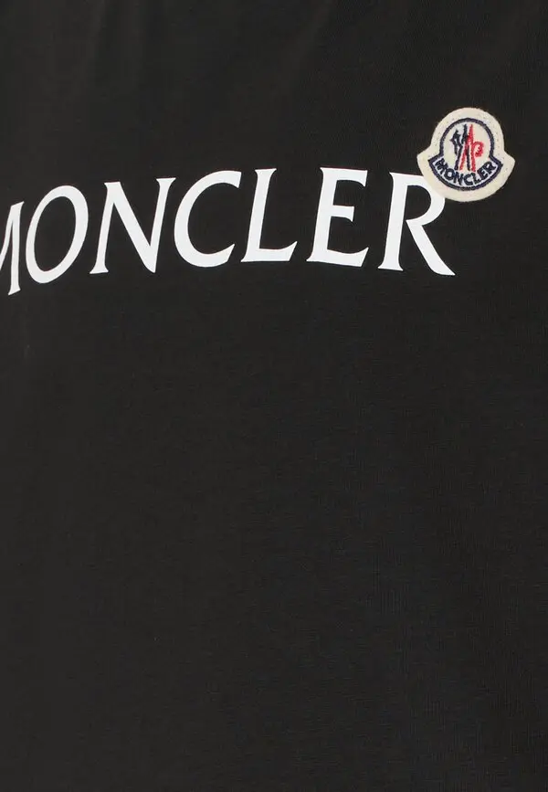 Moncler Logo Printed Crewneck T-shirt - Black