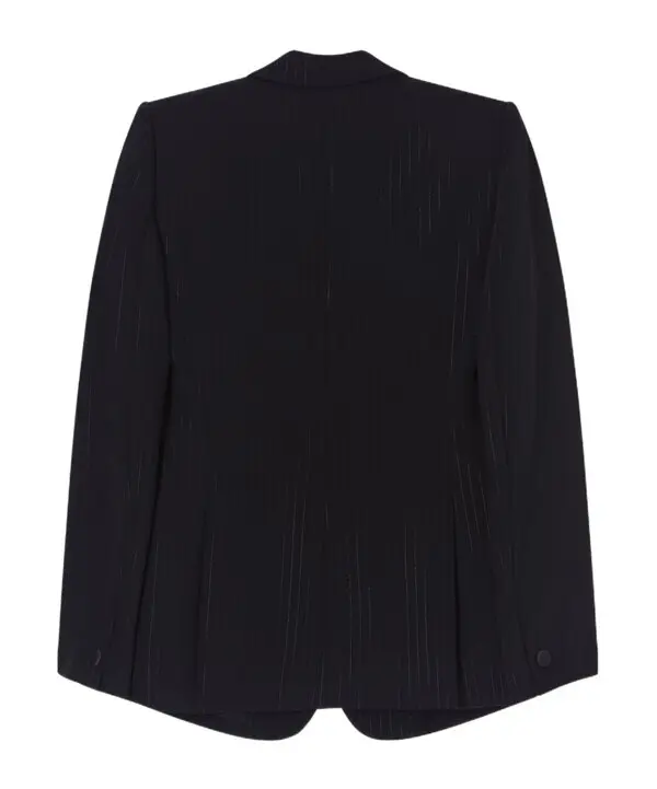 Emporio Armani Striped Single-breasted Blazer - Black