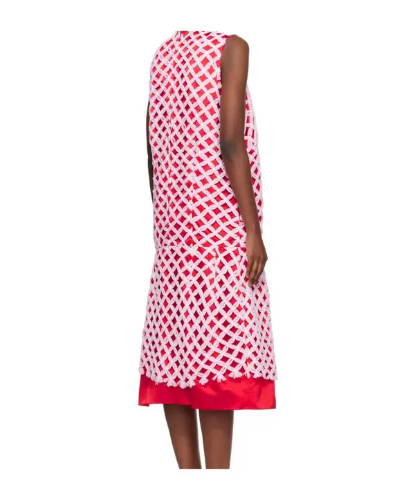 Comme Des Garçons Sleeveless Knotted Mesh Overlay Dress