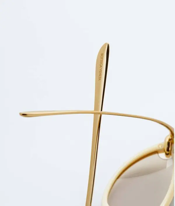 Bottega Veneta Knot Cat Eye Sunglasses - Beige/gray