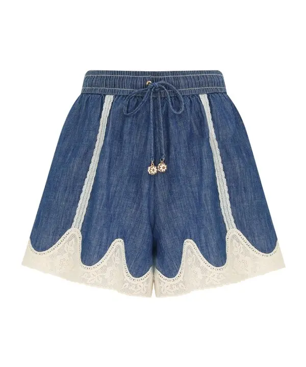 Zimmermann Awaken Denim Shorts - Railway Blue